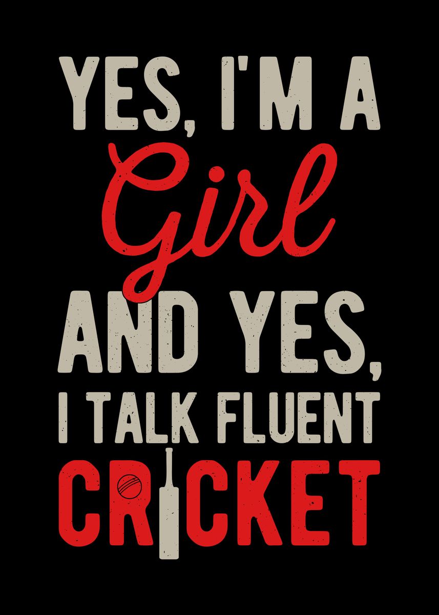 'Cricket Girl' Poster, picture, metal print, paint by Visualz | Displate
