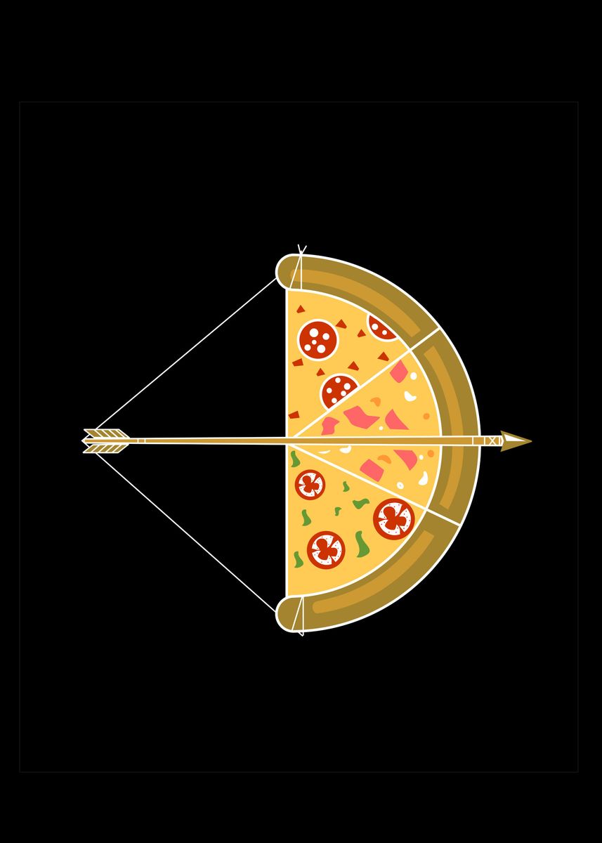 'Funny Pizza Archery' Poster by Andrea Guenther | Displate