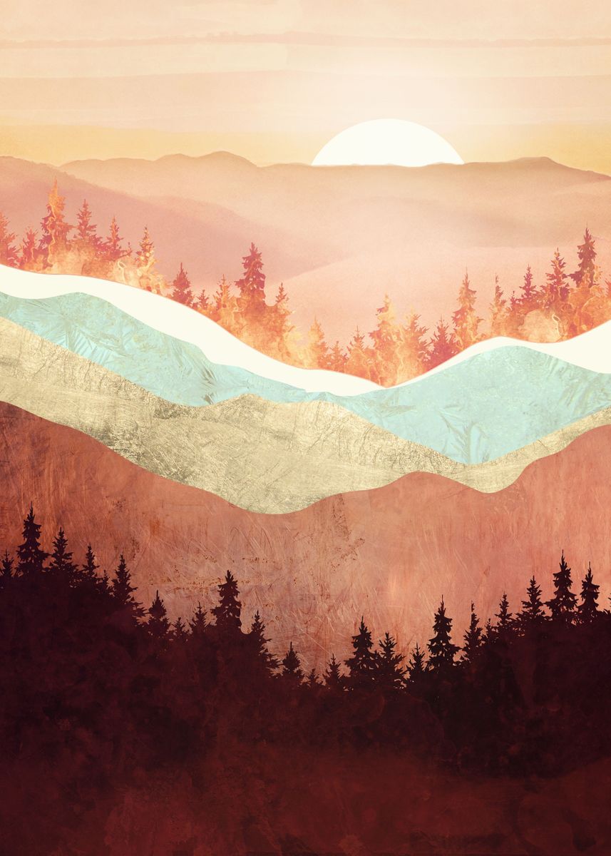 'Amber Vista' Poster, picture, metal print, paint by SpaceFrog Designs ...