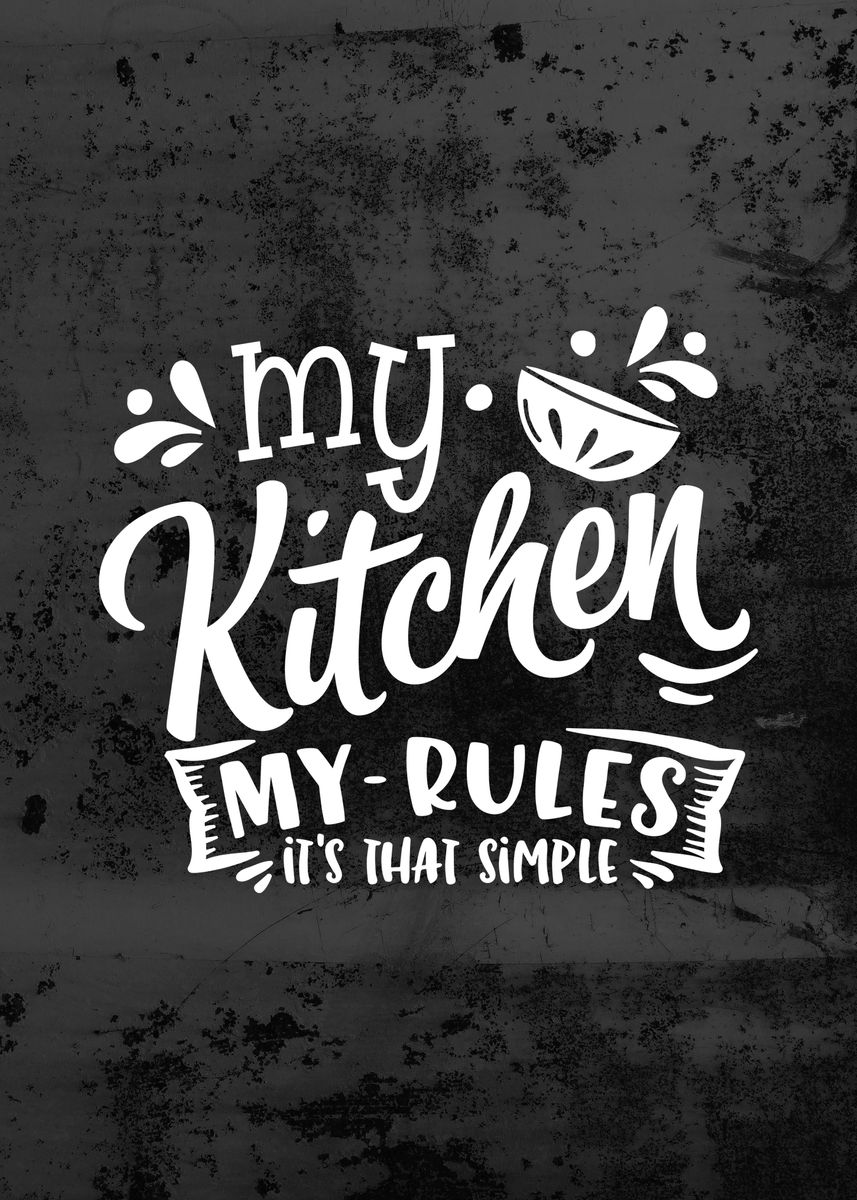 'Kitchen Funny Wall Decor' Poster, picture, metal print, paint by ...