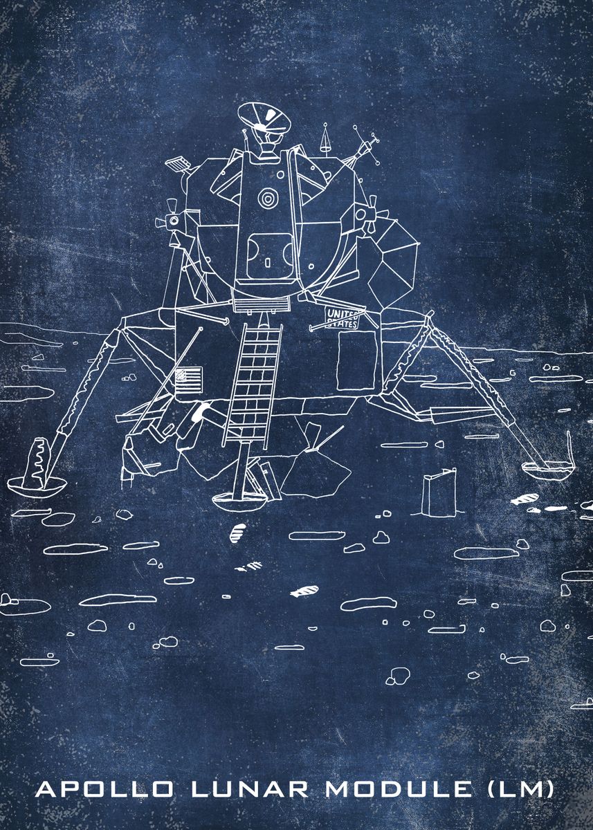 'apollo 11 lunar module' Poster, picture, metal print, paint by Project ...