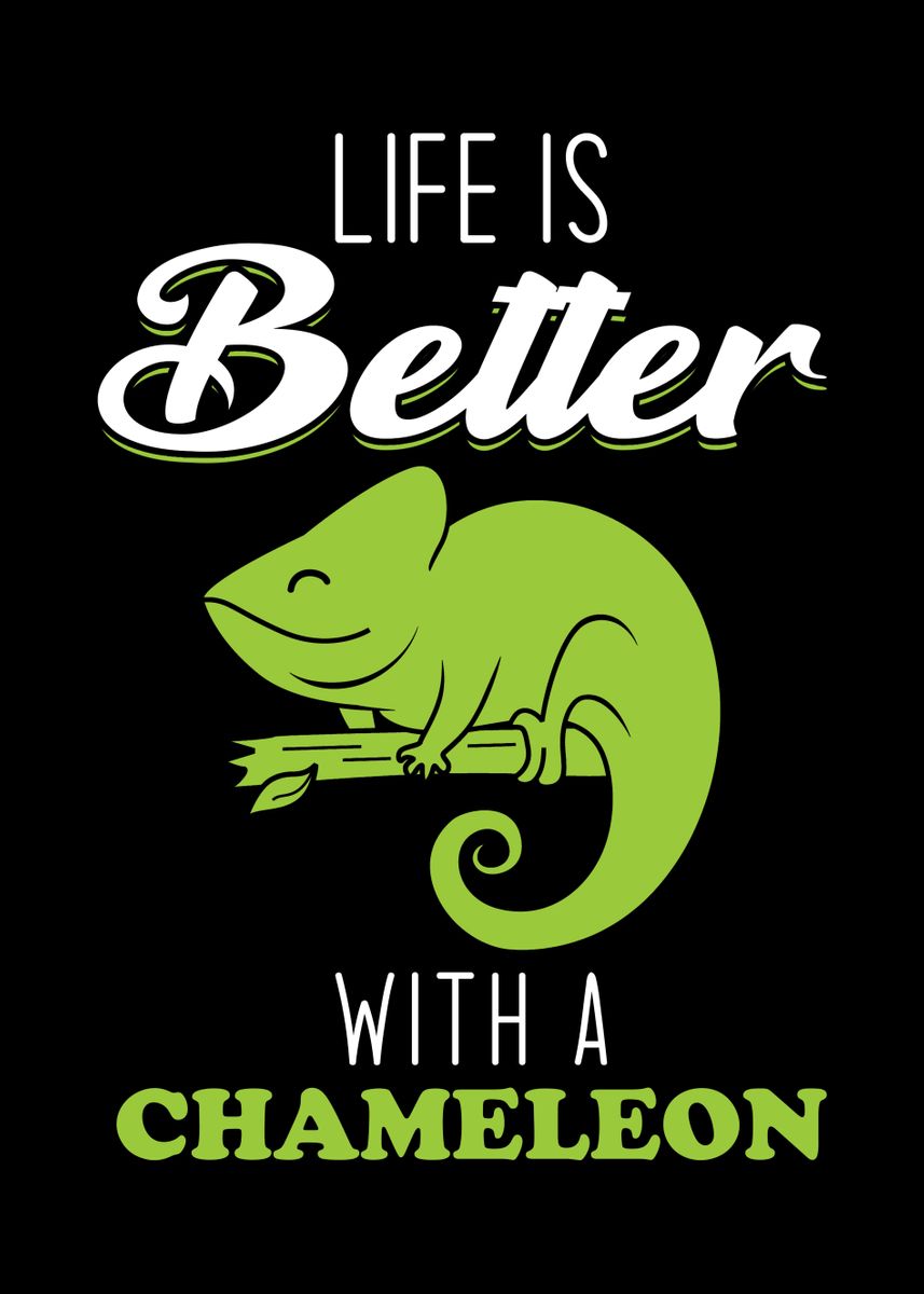'Chameleon Saying Funny' Poster, picture, metal print, paint by schmugo ...