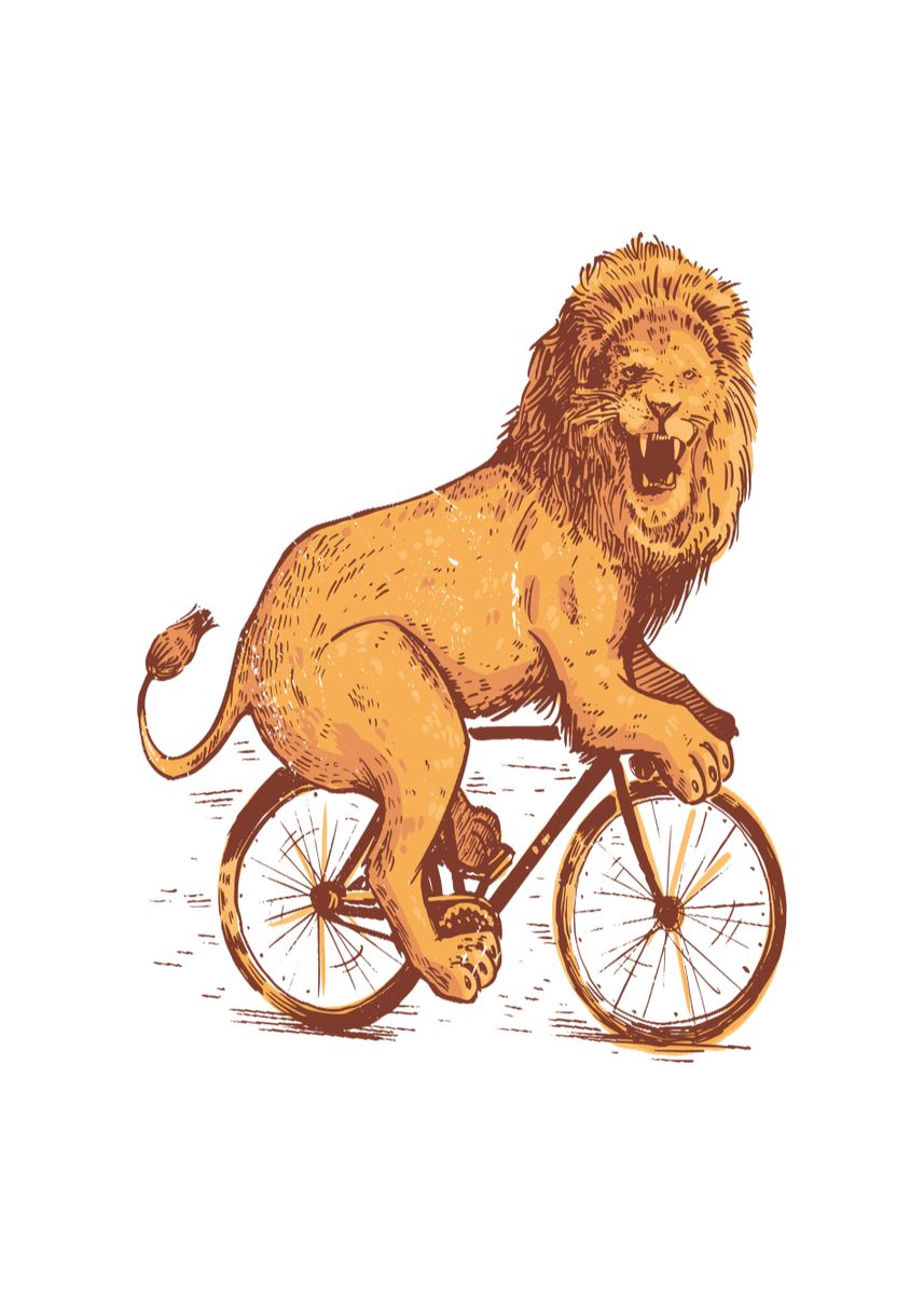 'BICYCLE LION' Poster by thetshirtshop2020 | Displate
