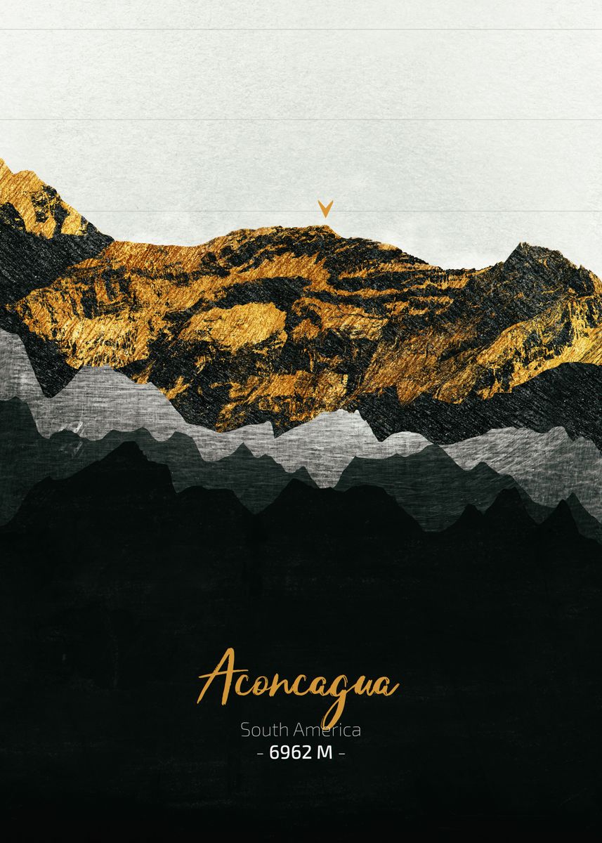 'Seven Summits Aconcagua' Poster, picture, metal print, paint by Tobias ...