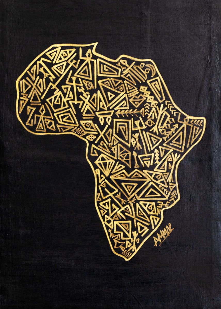 'africa gold' Poster, picture, metal print, paint by AMMAR ART | Displate