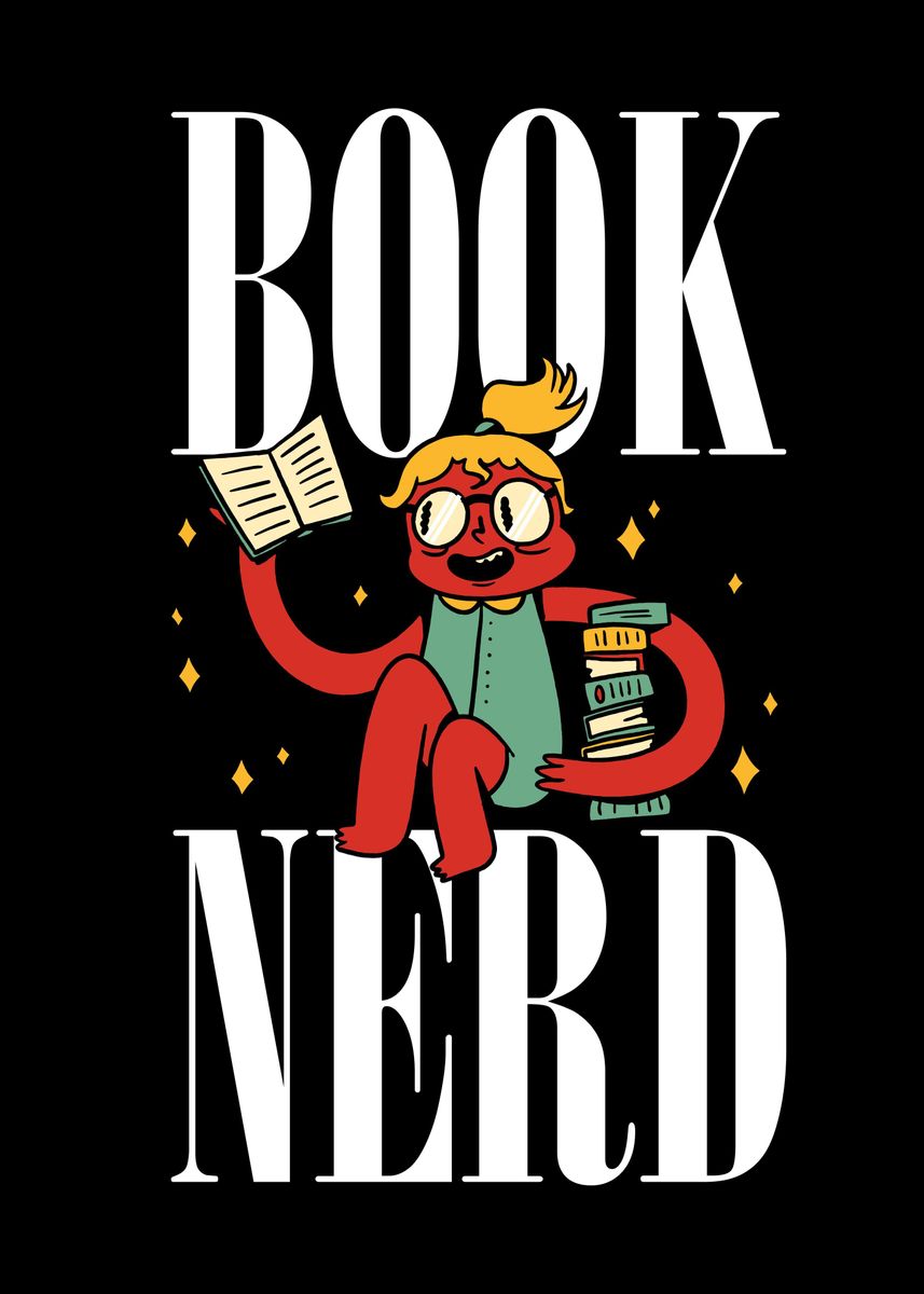 'Book Nerd' Poster by CatRobot | Displate