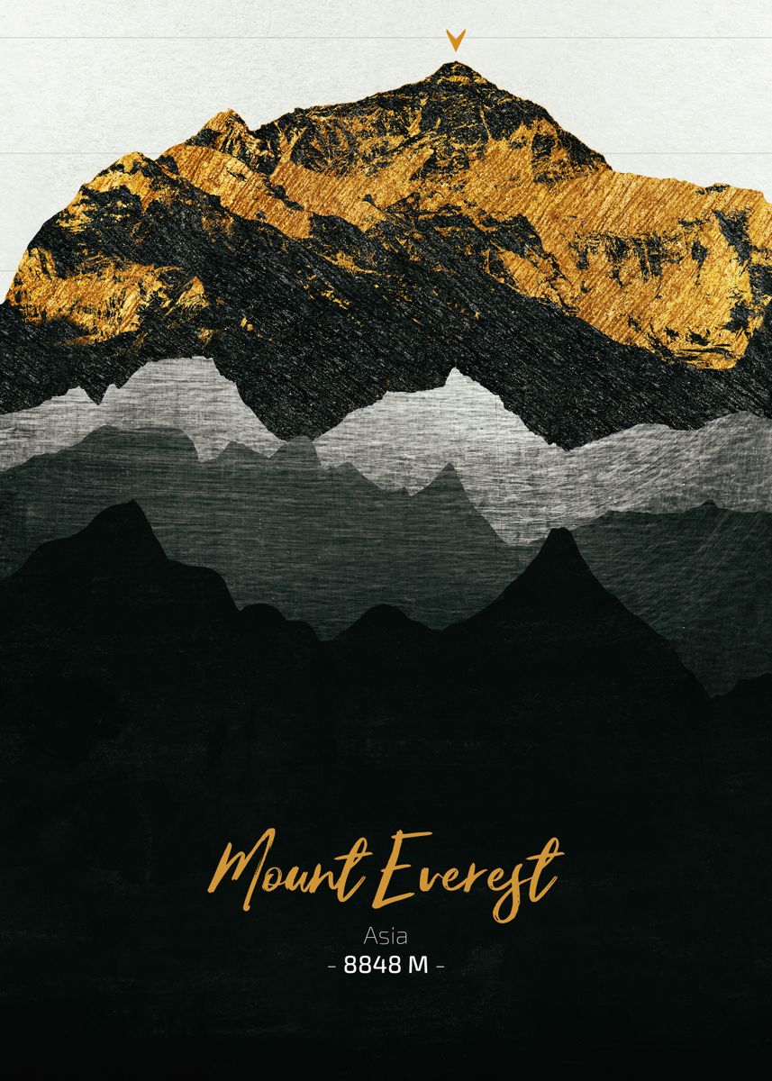 'Seven Summits Everest' Poster, picture, metal print, paint by Tobias ...