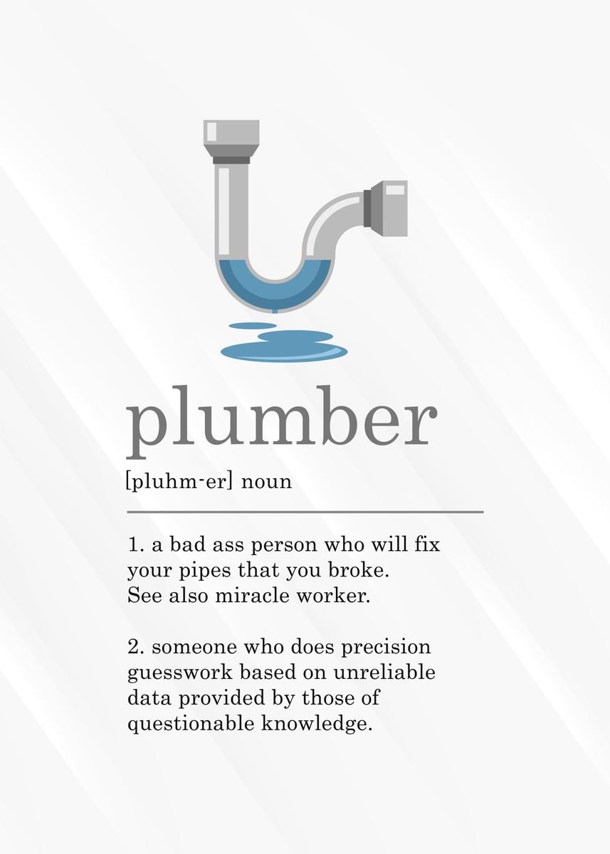 'Funny Plumber Definition' Poster by 84PixelDesign | Displate
