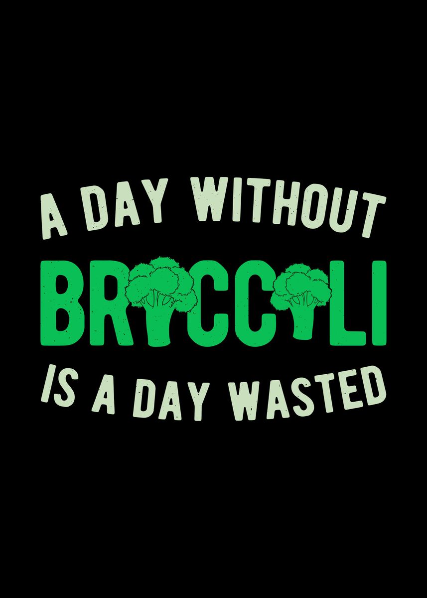 'Funny Broccoli' Poster, picture, metal print, paint by Visualz | Displate