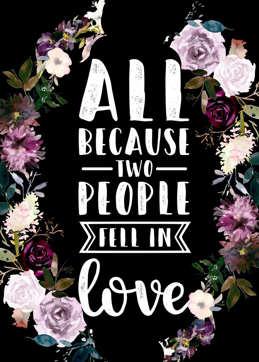 'Two people fall in love' Poster, picture, metal print, paint by ...