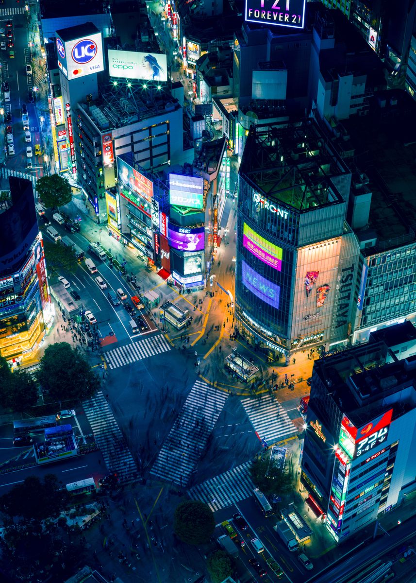 'Shibuya Crossing' Poster, picture, metal print, paint by Jordy Meow ...