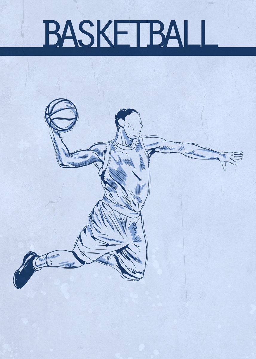 'Basketball' Poster by Black Sketch Drwing | Displate