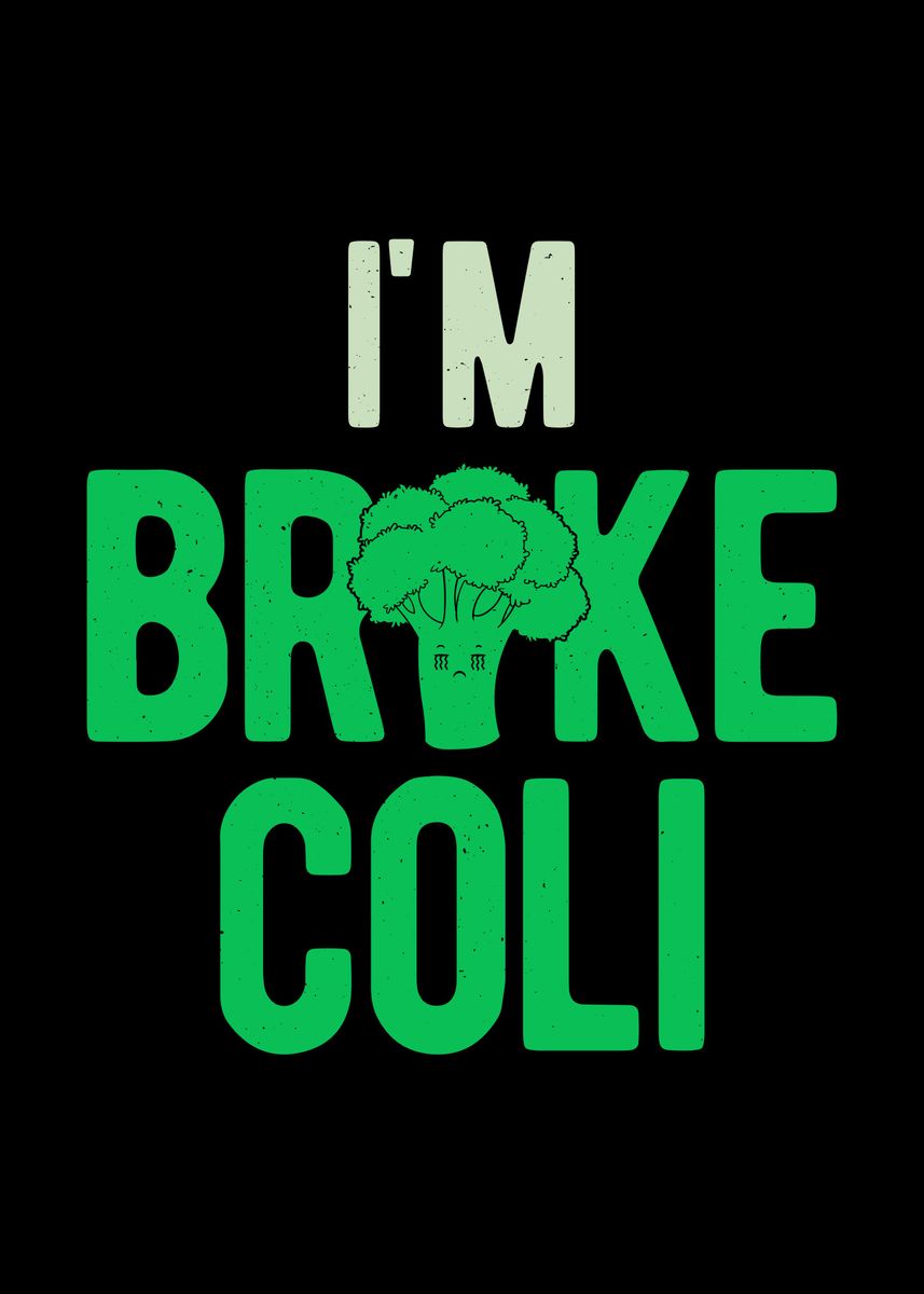 'Funny Broccoli' Poster, picture, metal print, paint by Visualz | Displate