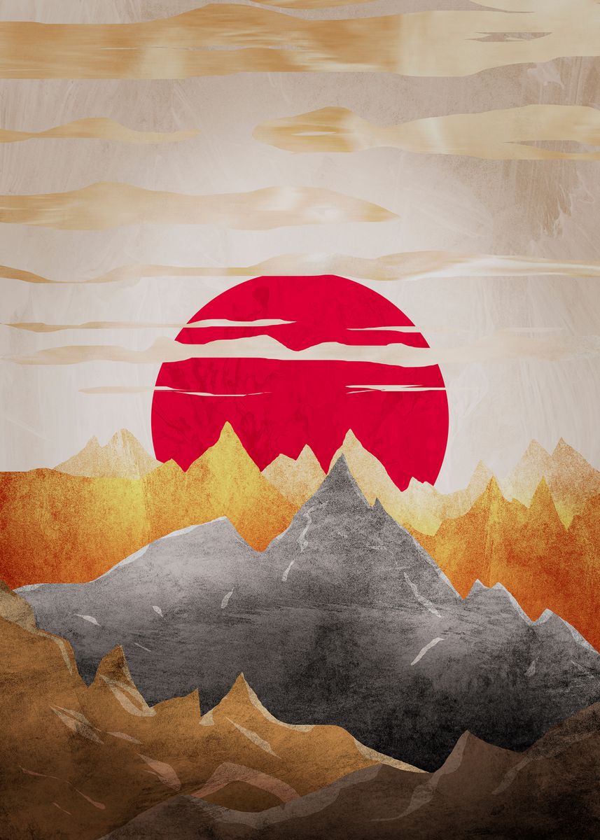 'The red sun' Poster by César Torres | Displate