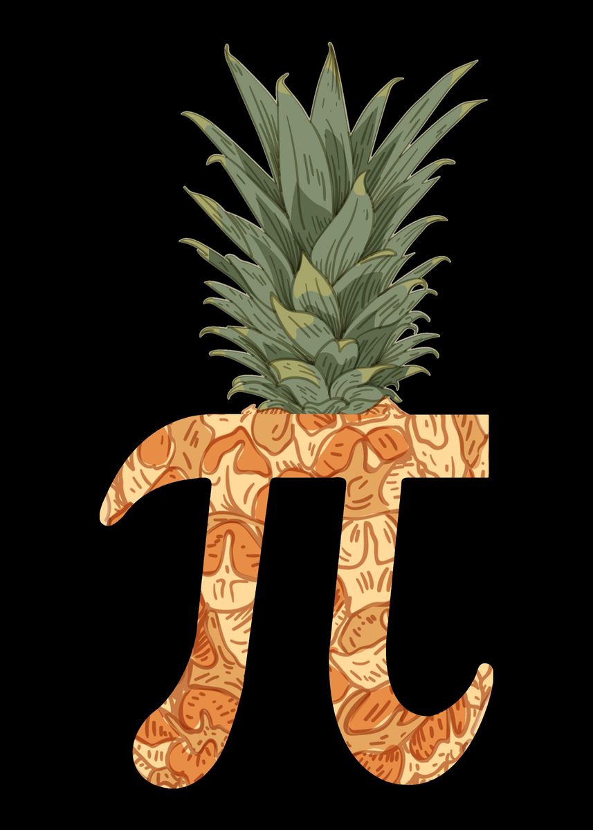 'Pi Day Pineapple Maths' Poster, picture, metal print, paint by ...