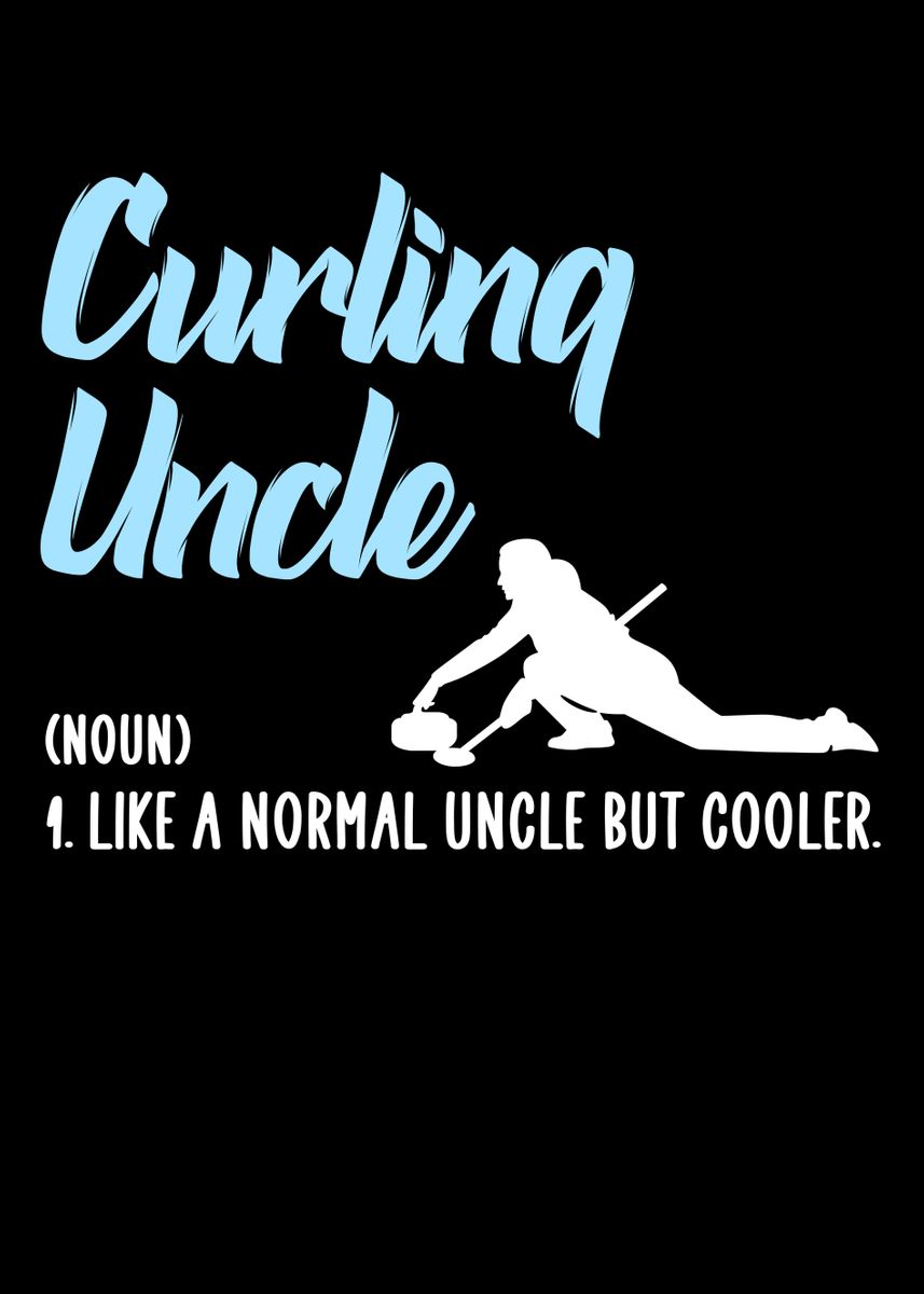 'curling uncle' Poster, picture, metal print, paint by Andreas ...