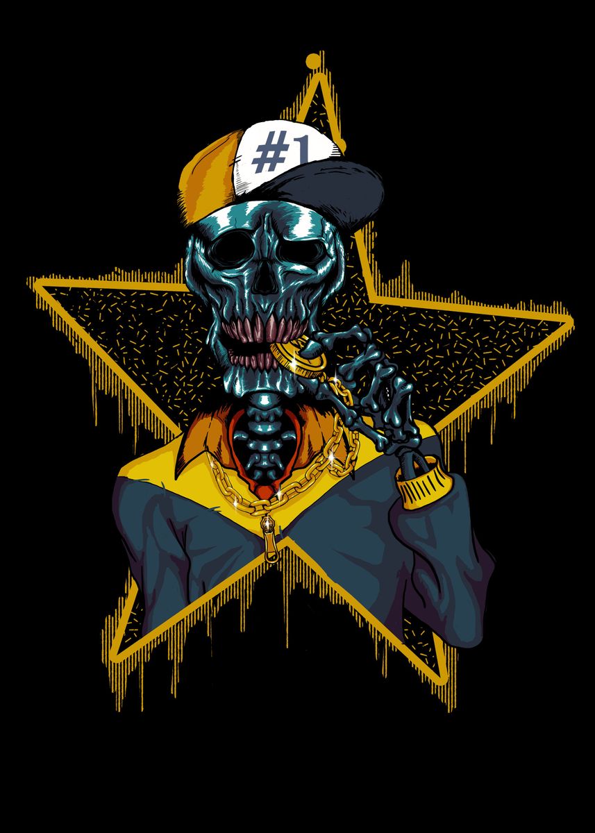 'the winner skull' Poster, picture, metal print, paint by icha nong ...