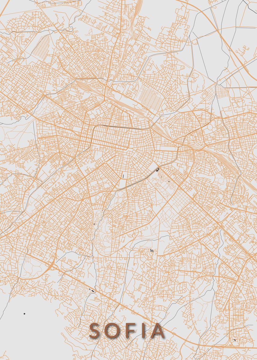 'Sofia Map' Poster by dkDesign | Displate