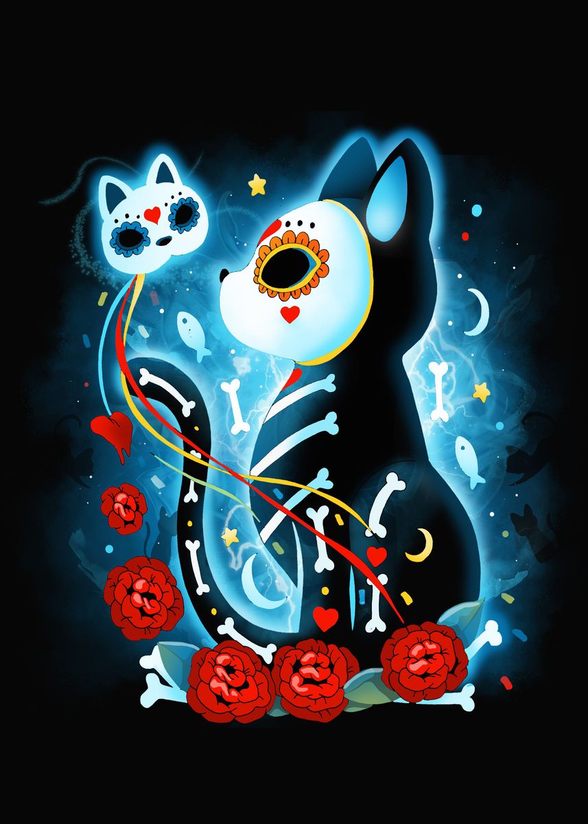 'Carnival Cat' Poster by Valentina Fabbri | Displate