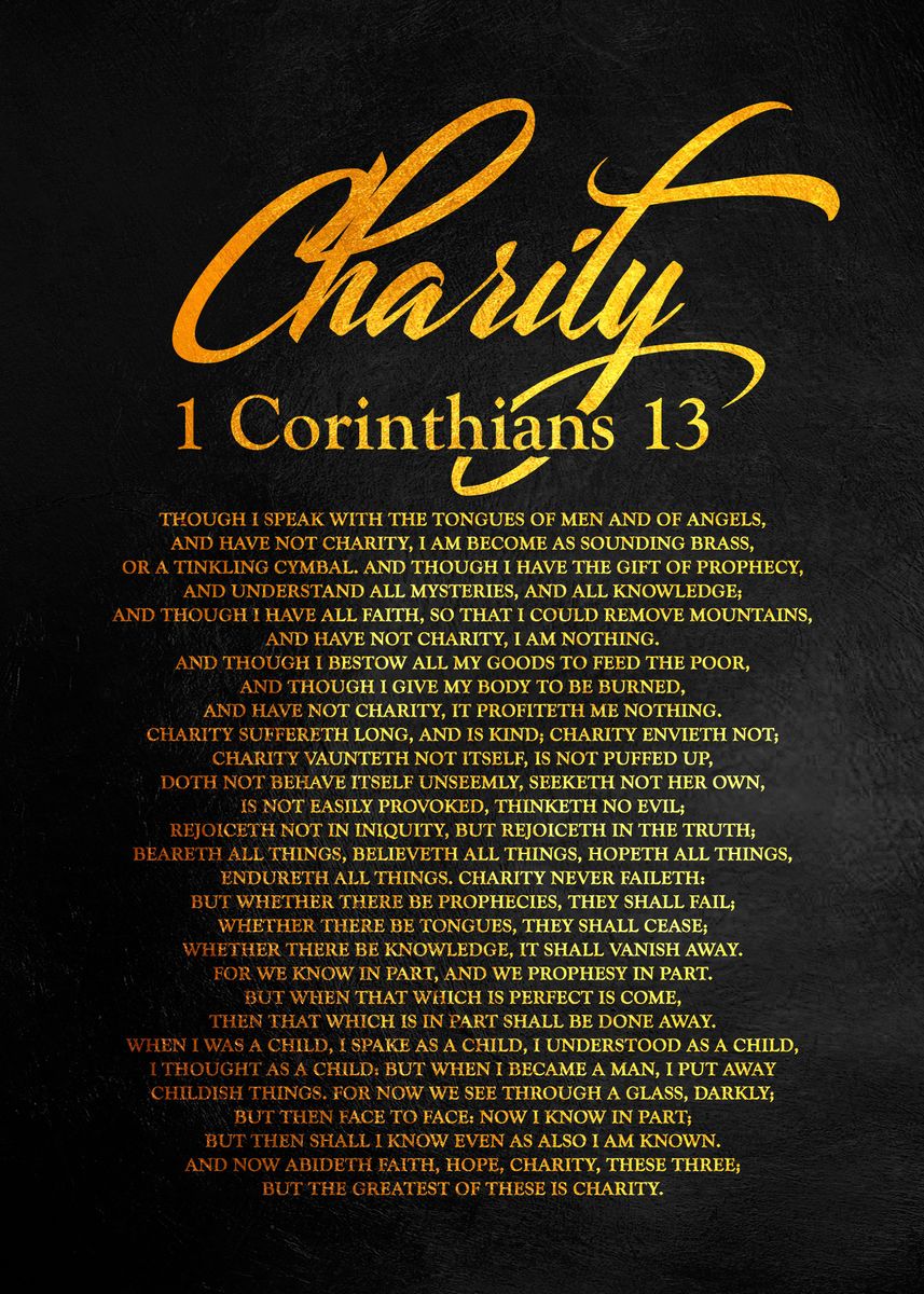 '1 Corinthians 13' Poster, picture, metal print, paint by ABConcepts ...