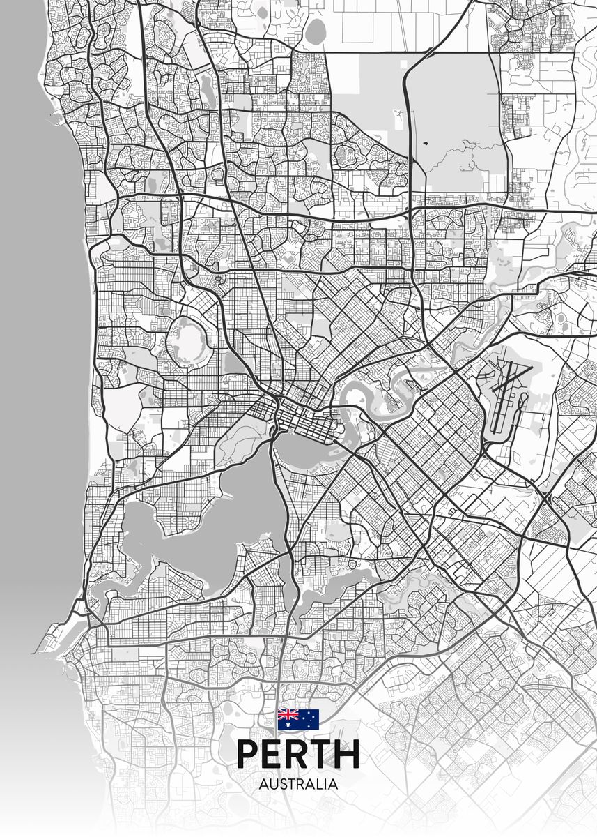 'Perth AU' Poster, picture, metal print, paint by IMR Designs | Displate