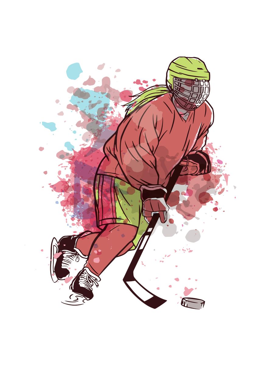 'ICE HOCKEY PLAYER' Poster, picture, metal print, paint by ...