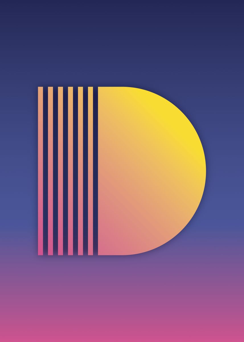 '80s Retro Letter D' Poster, picture, metal print, paint by DSpot Shop ...