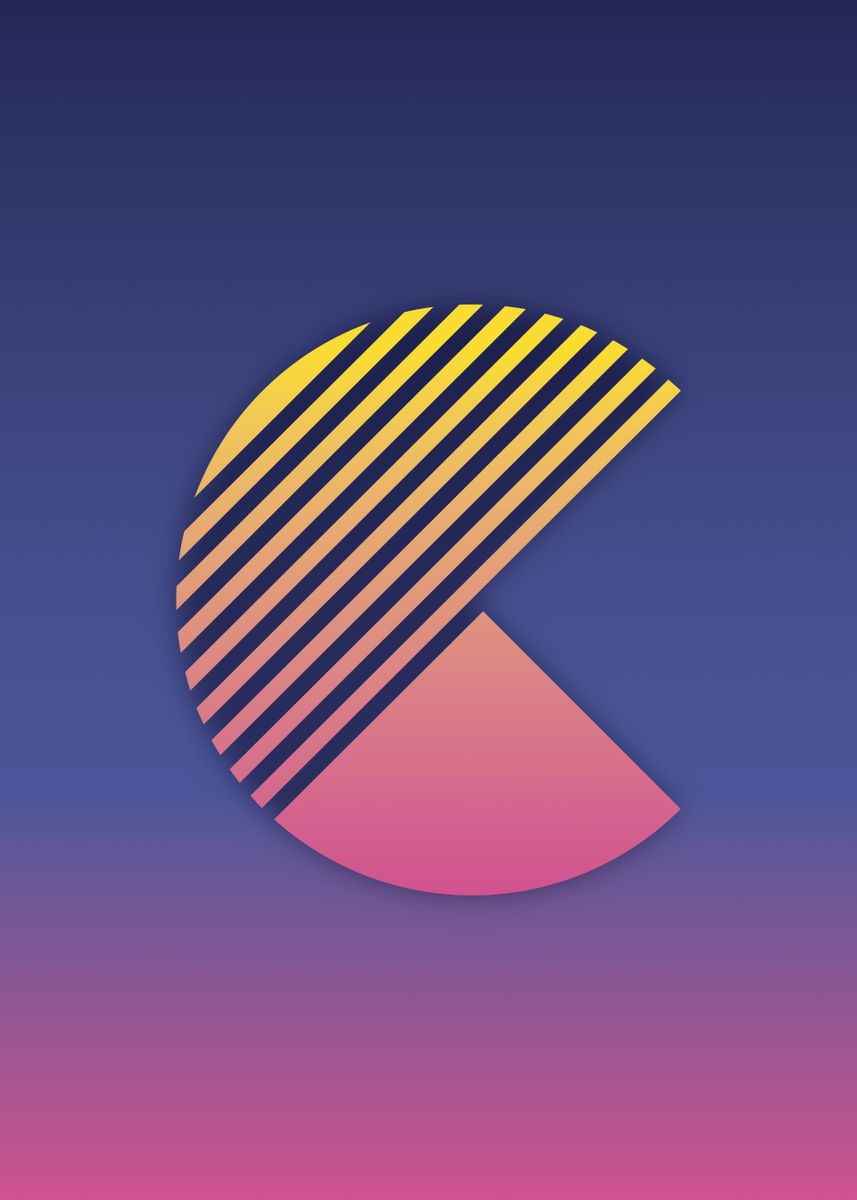 '80s Retro Letter C' Poster, picture, metal print, paint by DSpot Shop ...