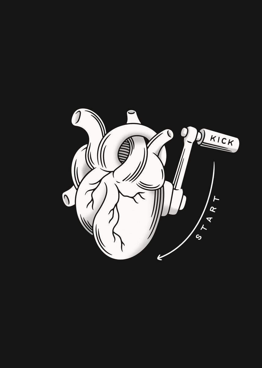 'bike heart' Poster by pxlsm studio | Displate