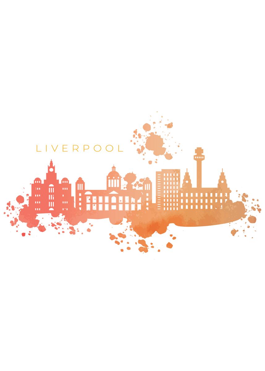 'LIVERPOOL WATERCOLOR' Poster, picture, metal print, paint by ...