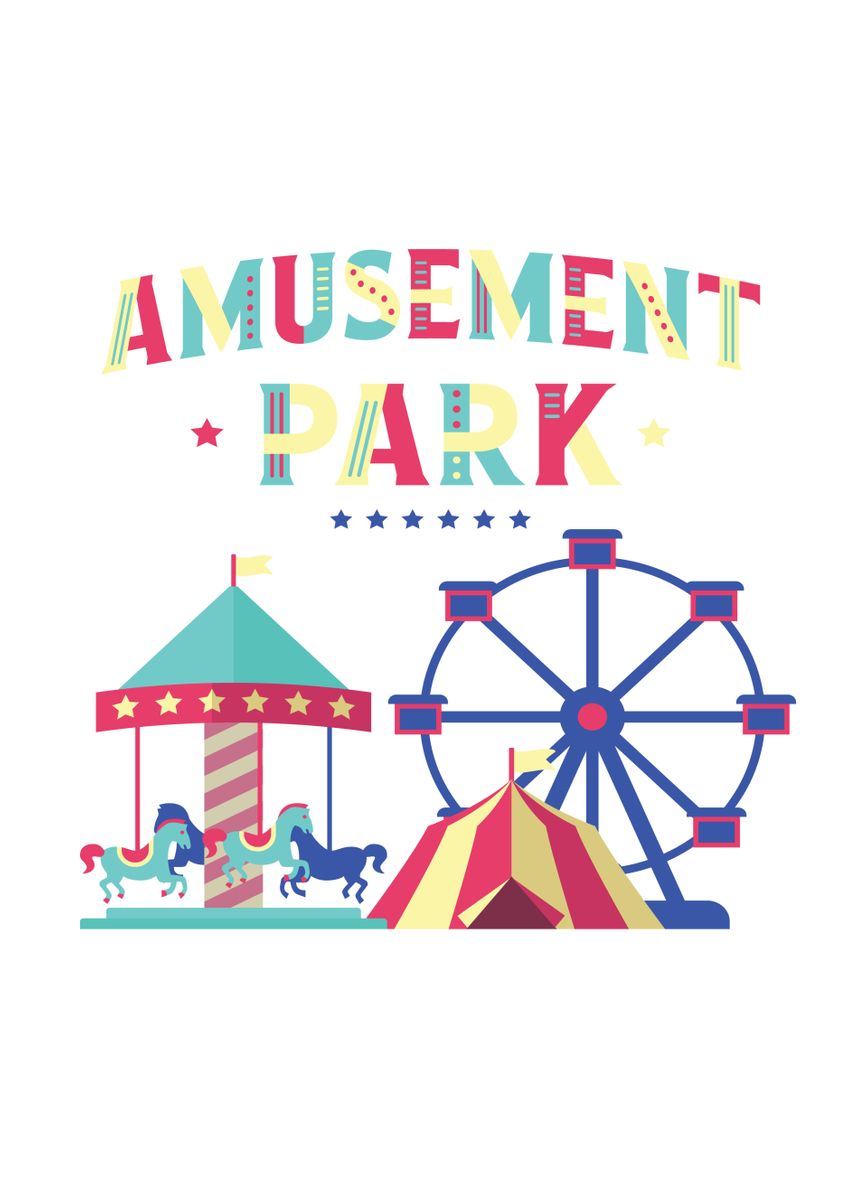 'AMUSEMENT PARK' Poster, picture, metal print, paint by ...