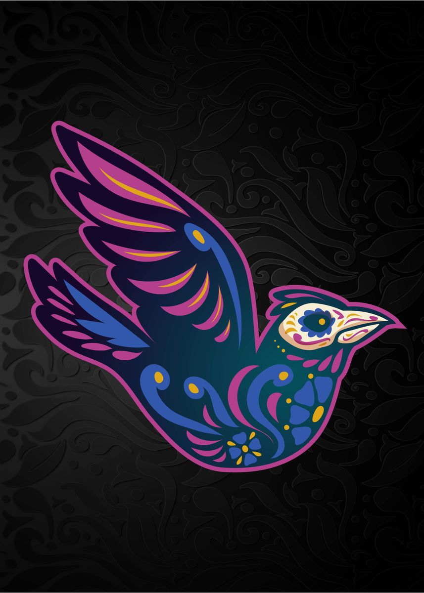 'Day of the Dead Raven' Poster by Siix | Displate