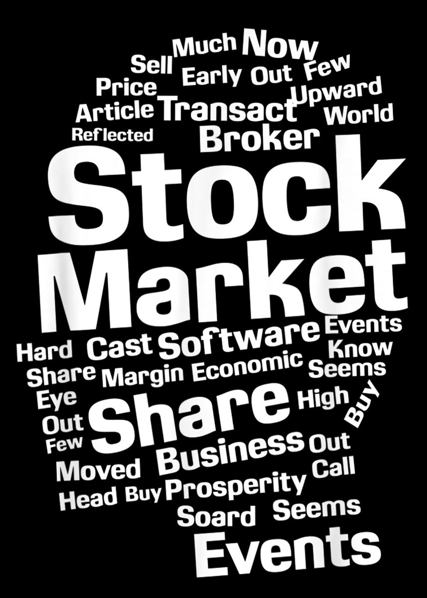 'Stock market Words Head' Poster by Tim Hinz | Displate
