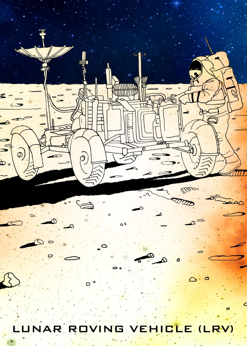 'lunar roving vehicle' Poster, picture, metal print, paint by Project X ...