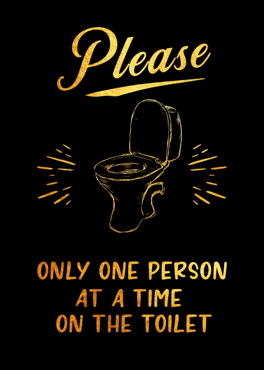 'Toilet' Poster, picture, metal print, paint by Kenny Studio | Displate