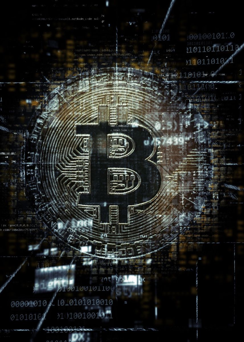 'Bitcoin Symbol abstract' Poster, picture, metal print, paint by Max ...