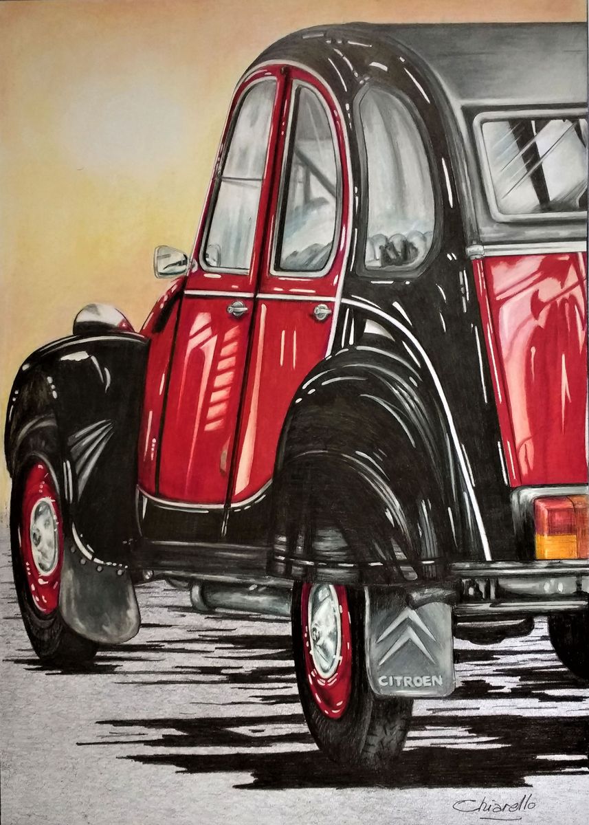 '2CV Charleston' Poster, picture, metal print, paint by Nicky AutoArt ...