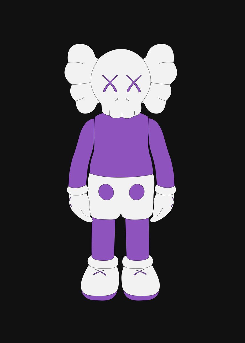 'Kaws White Purple Figure' Poster, picture, metal print, paint by SBS ...