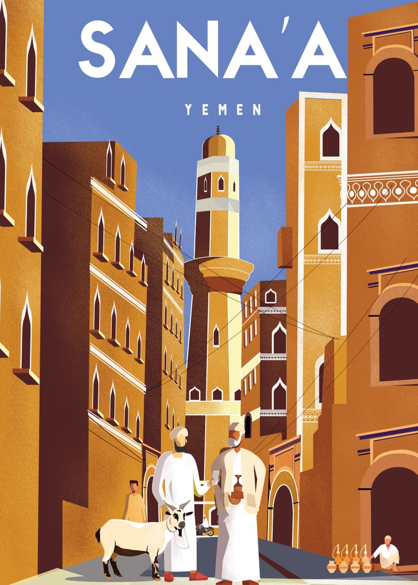 'Yemen 1' Poster, picture, metal print, paint by Caravan Studio | Displate