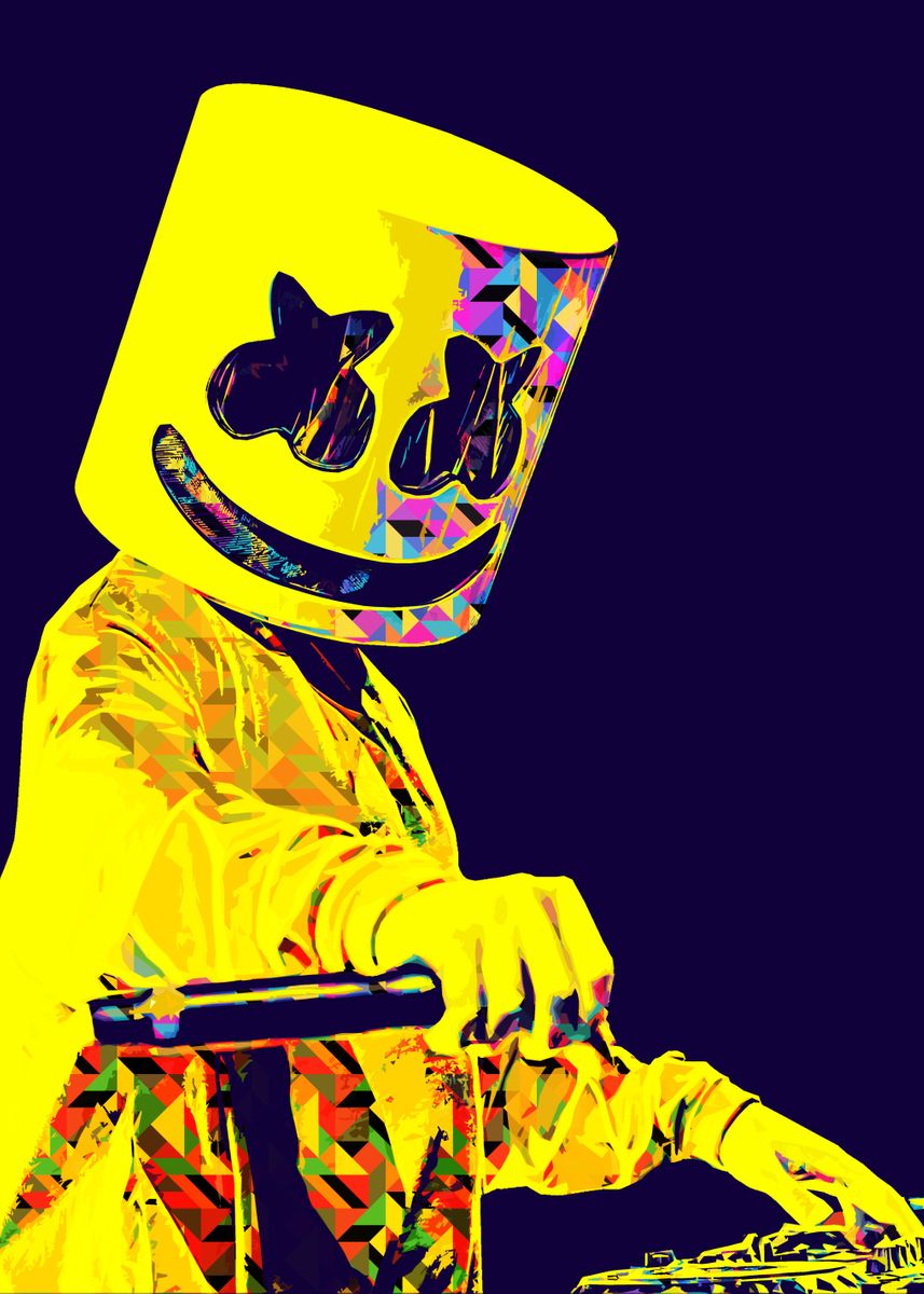 'marshmello' Poster, picture, metal print, paint by Bestselling Music ...