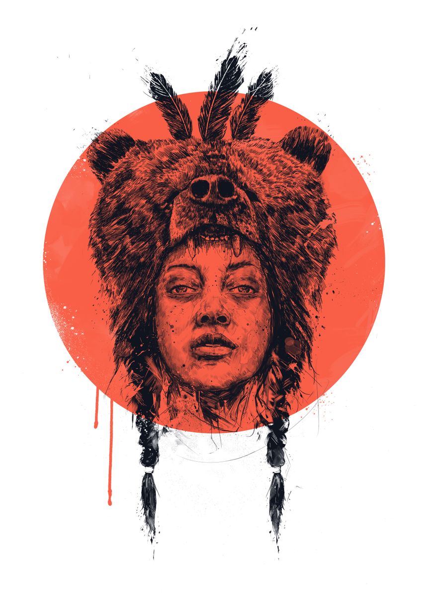 'Shaman' Poster, picture, metal print, paint by Balazs Solti | Displate