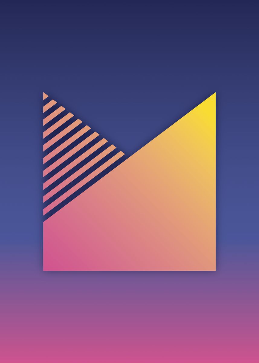 '80s Retro Letter M' Poster, picture, metal print, paint by DSpot Shop ...