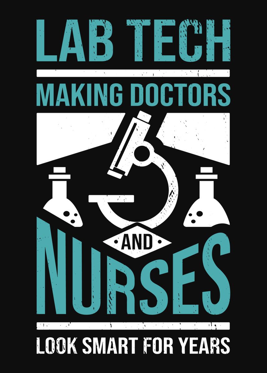 'Lab Tech Technician Design' Poster, picture, metal print, paint by ...