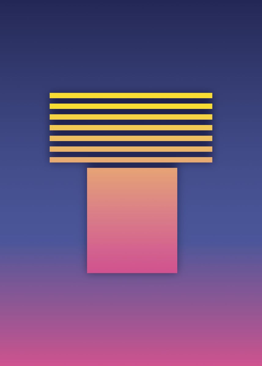 '80s Retro LetterT' Poster, picture, metal print, paint by DSpot Shop ...