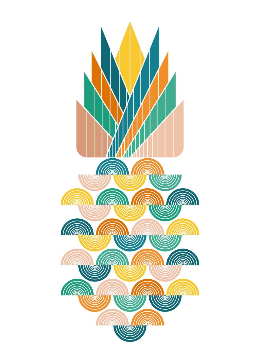 'Geometry Pineapple ' Poster, picture, metal print, paint by jun ...