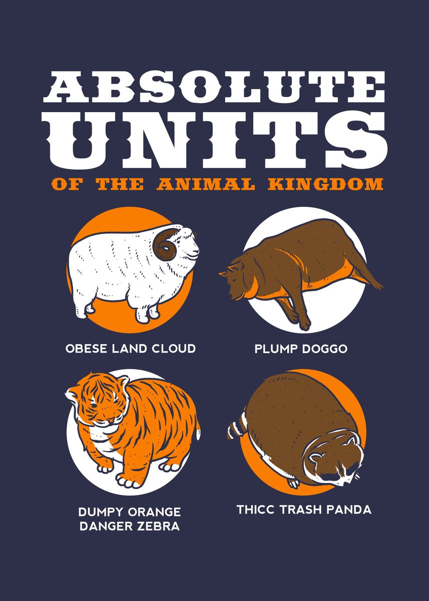 'Absolute Animal Units' Poster, picture, metal print, paint by Yipptee ...