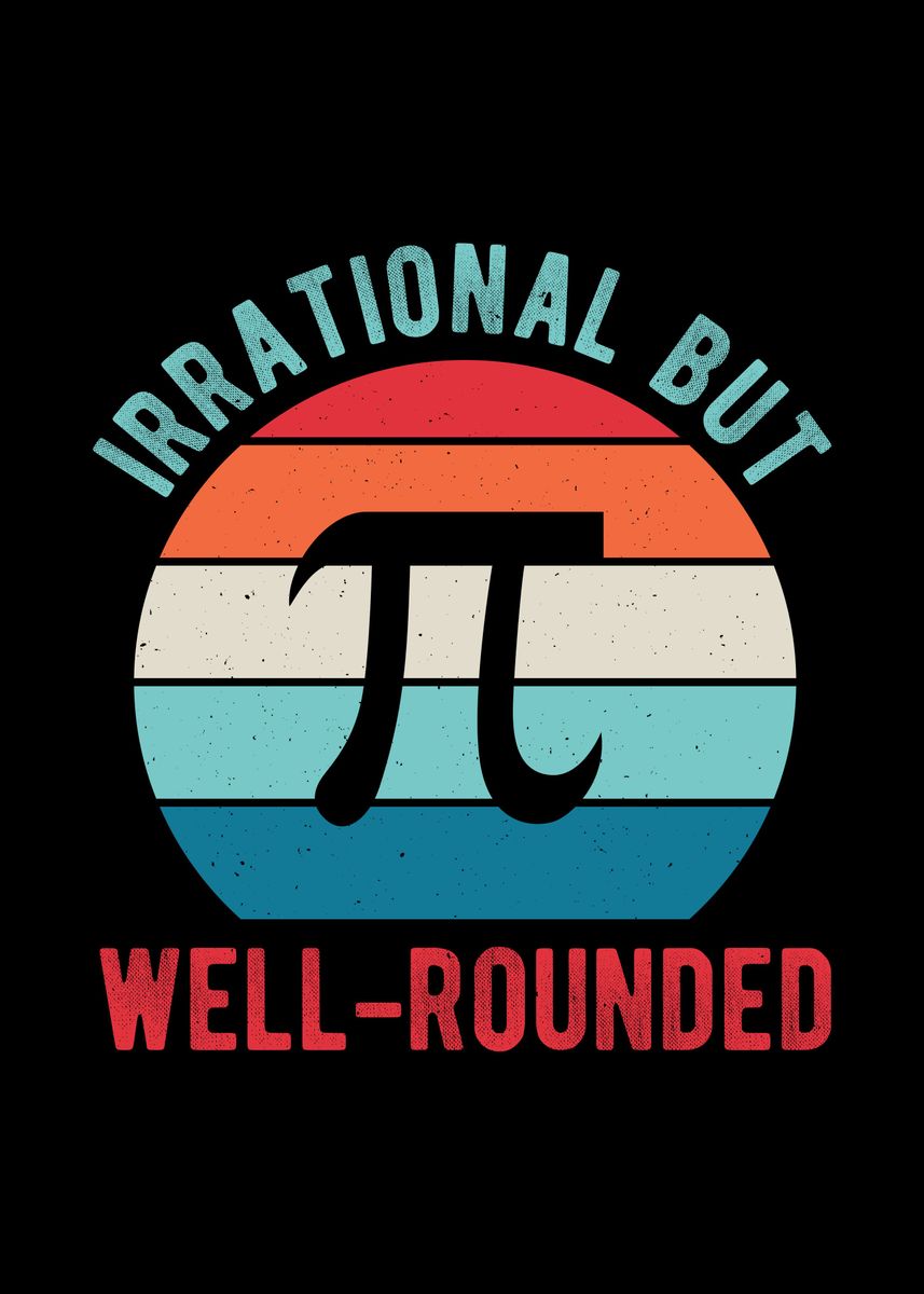 'Funny Pi Day' Poster, picture, metal print, paint by Visualz | Displate