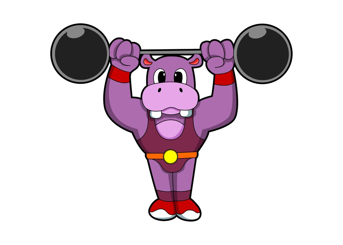 'Hippo Sports Bodybuilding' Poster by Markus Schnabel | Displate