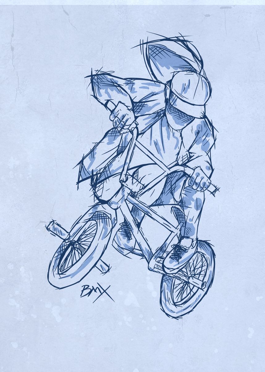 'BMX' Poster by Black Sketch Drwing | Displate