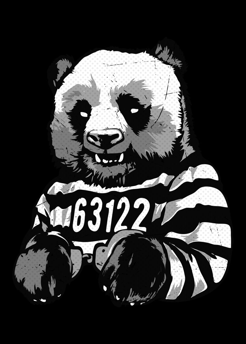 'Panda in jail' Poster by John DonJoe | Displate